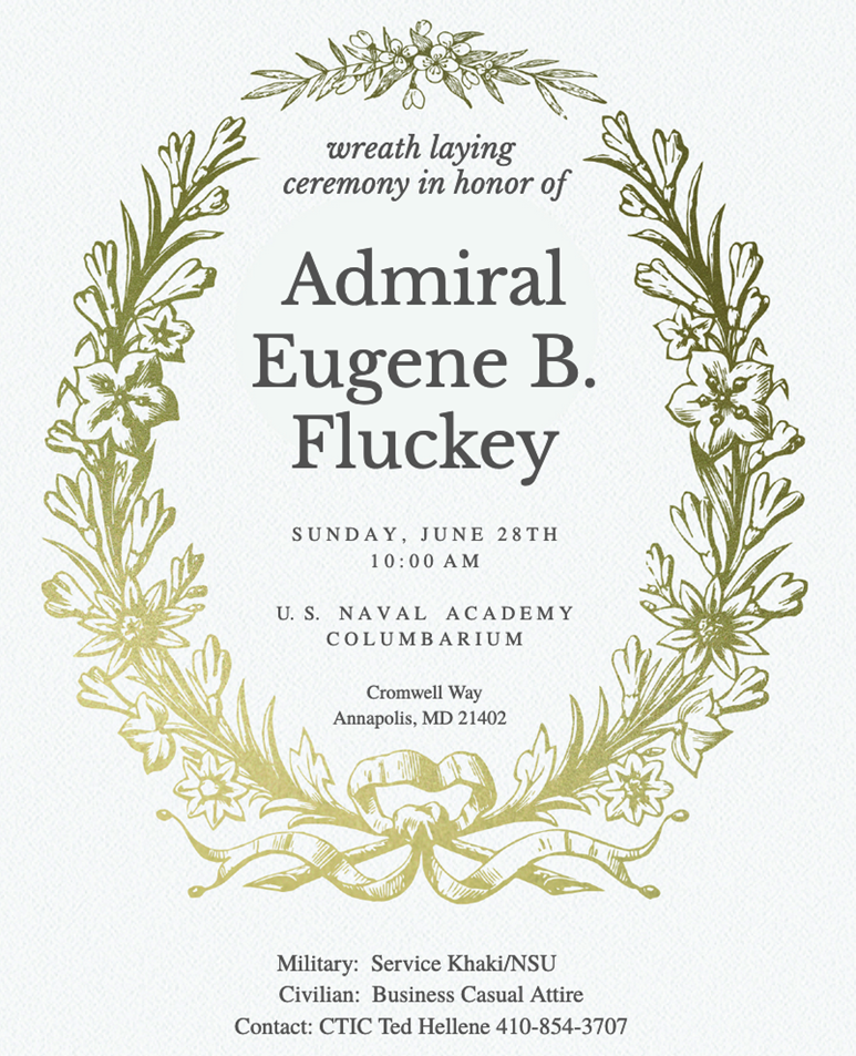 Wreath Laying Ceremony in Honor of Admiral Eugene Fluckey, June 28 ...