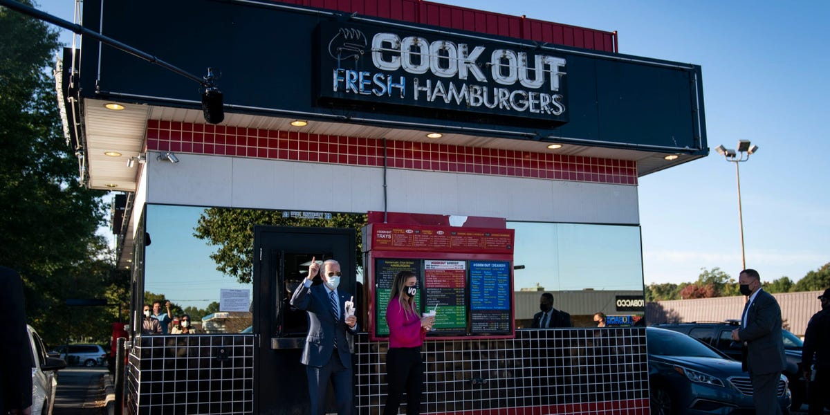 'Nothing more North Carolina than Cookout': Biden orders milkshakes at ...
