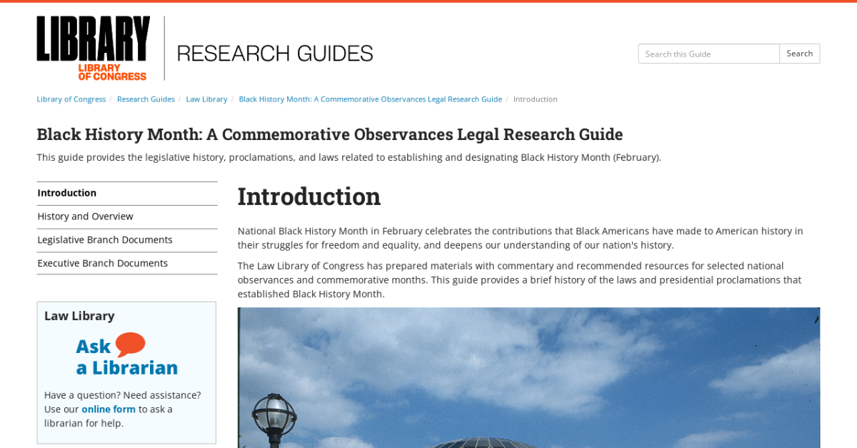Research Guides: Black History Month: A Commemorative Observances Legal Research Guide ...