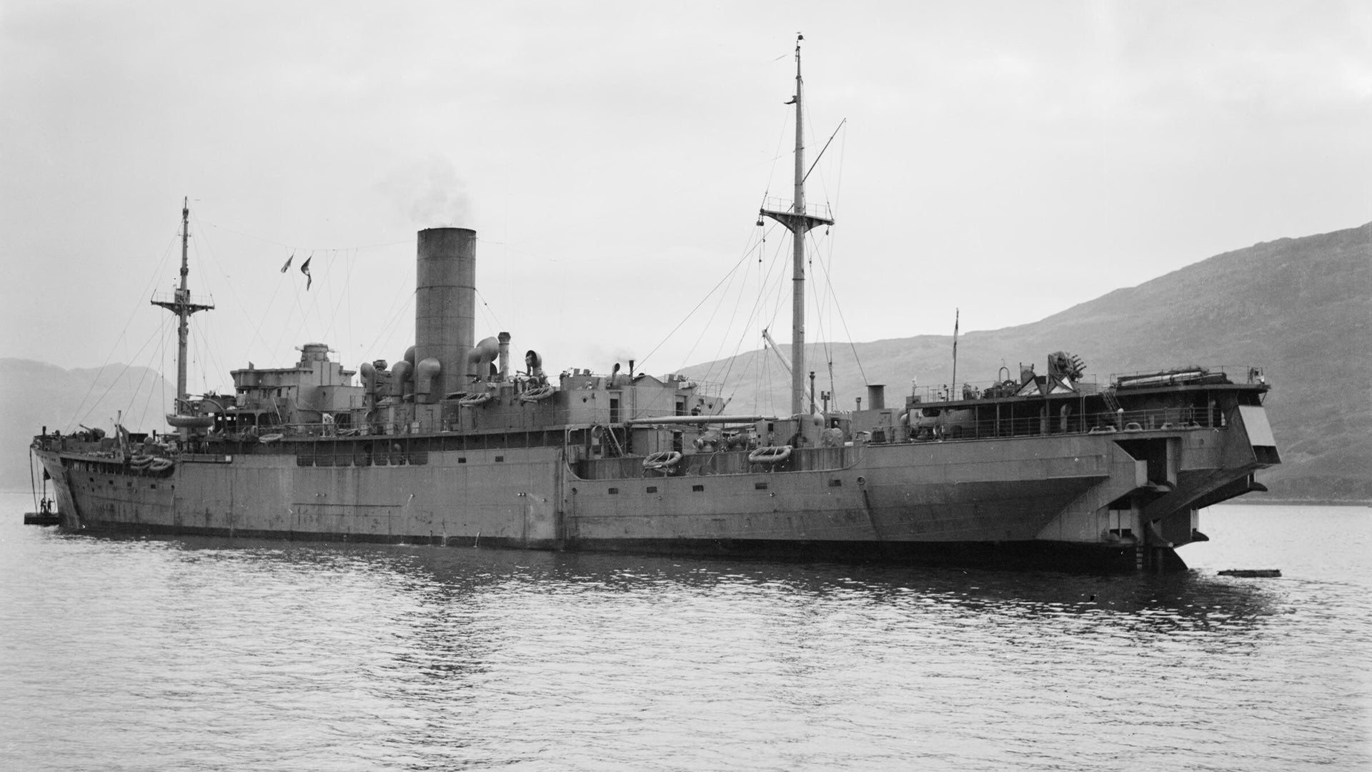This warship was converted into a floating brewery for allied troops ...