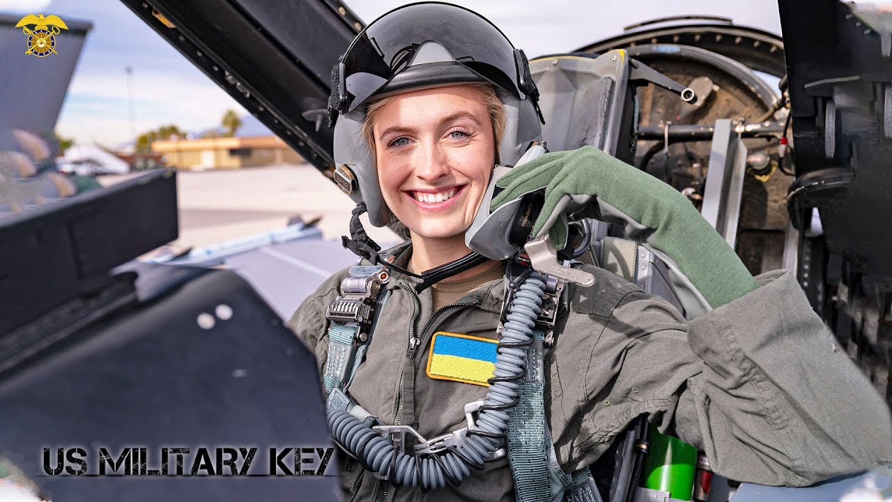 For the first time, Ukrainian Female pilot flew an F-16 Fighter jet in ...