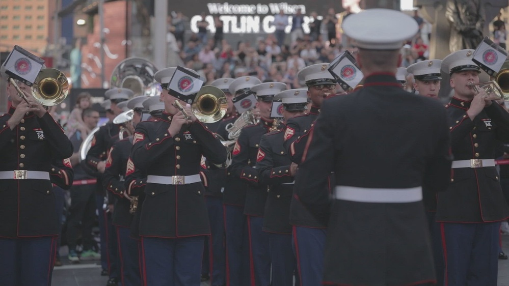 U.S. Marines and Veterans participate in the 'Once a Marine, Always a Marine Formation' during ...