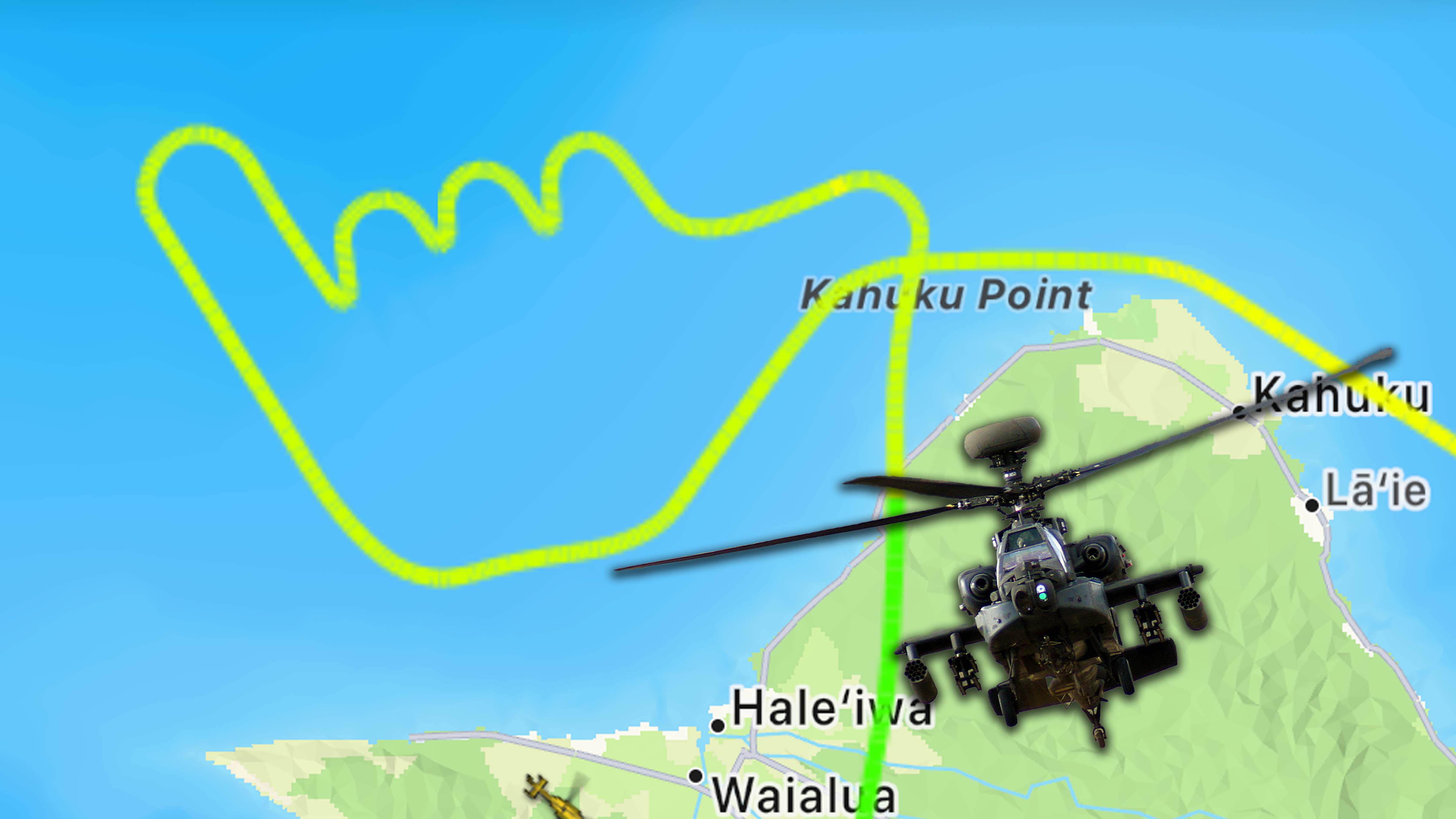 Army Apache pilot draws a 'hang loose' Shaka gesture in Hawaii skies ...